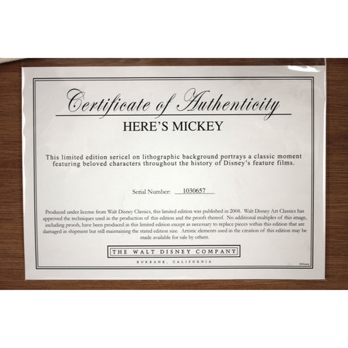 ディズニー 『HERE'S MICKEY』 - 北海道画廊